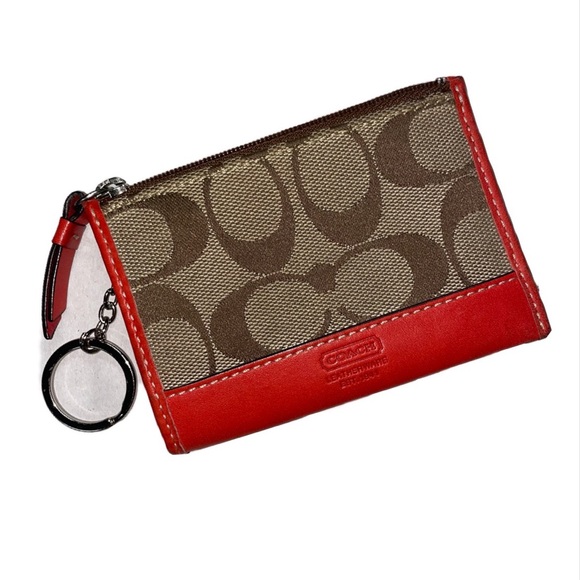 Coach | Accessories | Coach Id Keychain Coralcanvas Wallet | Poshmark